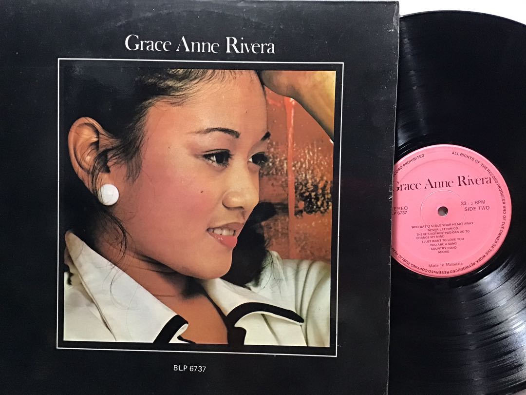 LP Grace Anne Rivera VINTAGE VINYL RECORD Anubis Piring Hitam 70s Asian ...