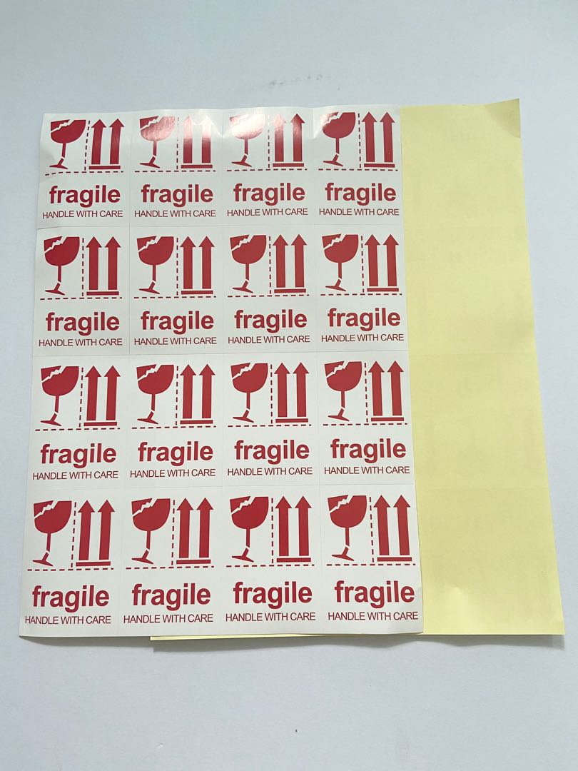 [POST ONLY] Fragile Sticker Handle with Care (White background Red ...