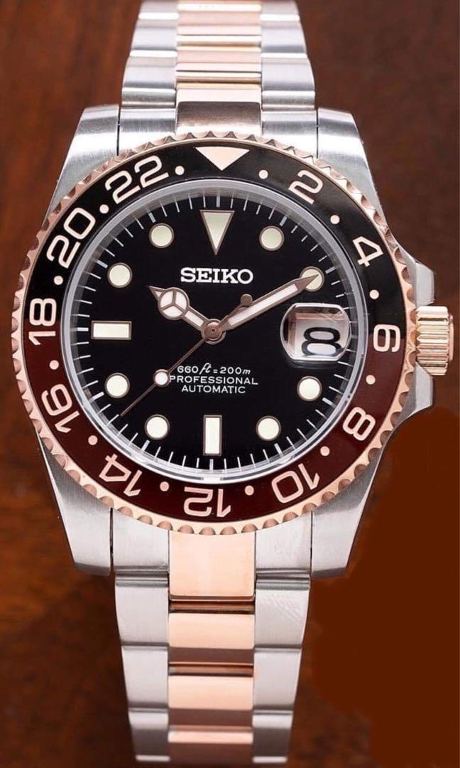 Seiko Yacht Master Root Beer Rose Gold Seikolex, Men's Fashion, Watches & Accessories, Watches ...