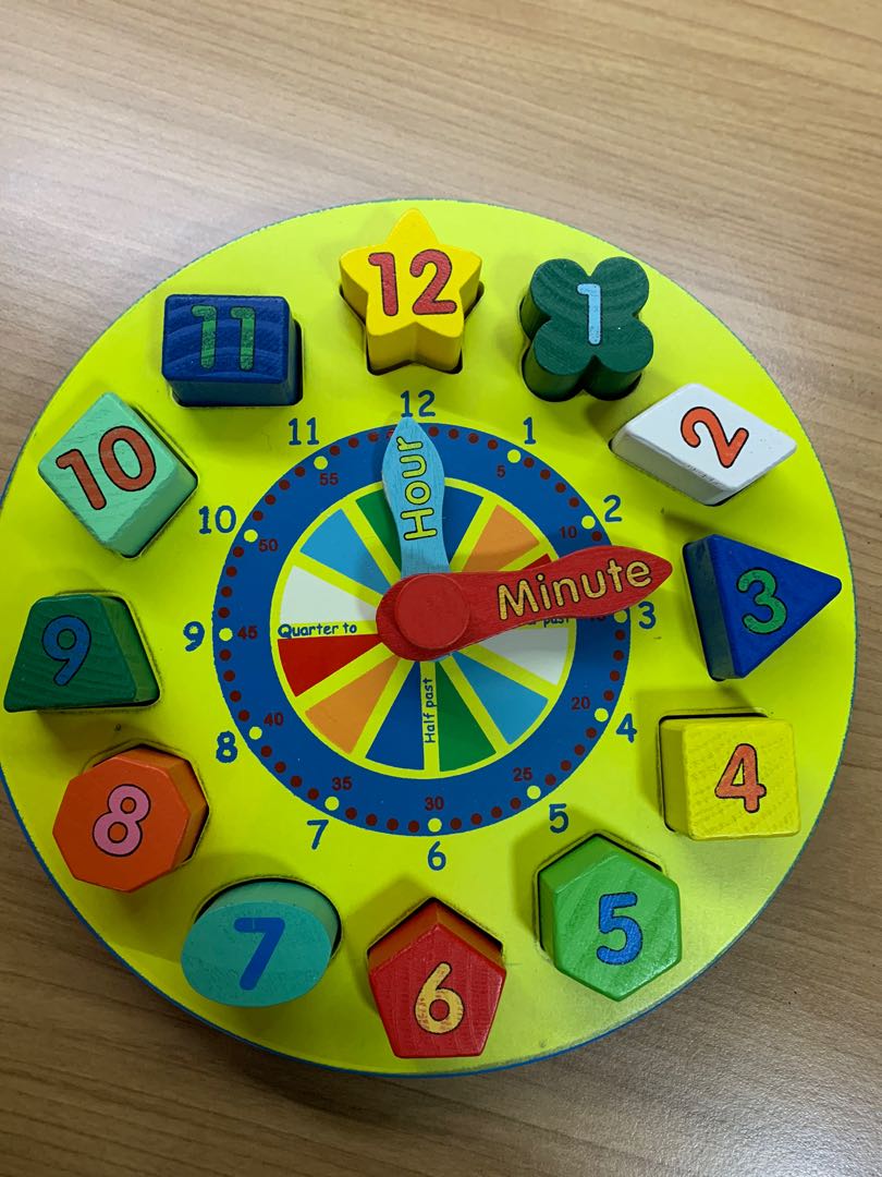 Shape sorting clock, Babies & Kids, Infant Playtime on Carousell