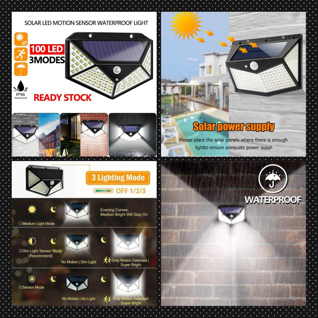 Solar Interaction Wall Lamp 100Led White WATERPROOF OUTDOOR WALL LAMP ...