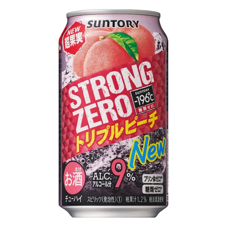 Strong Zero Tri Peach Can Strongzero seltzer not beer soju 9% alcohol ...