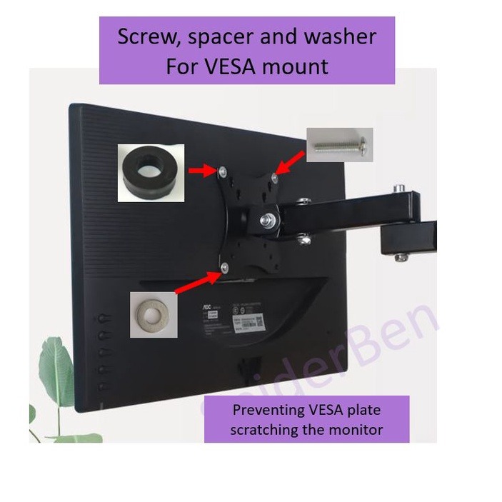 VESA Screw, spacer and washer for Monitor Arm - 8pcs each, Mobile ...
