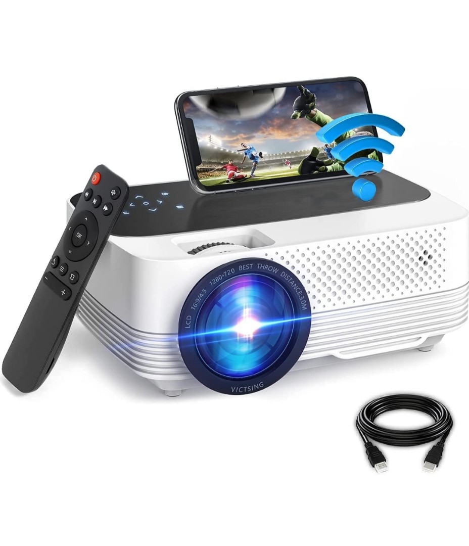 VicTsing Mini Wireless Projector, 5000 LUX LED Movie Projector, Native ...