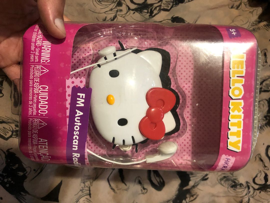 早期 KT hello kitty 廣播 fm 隨身 收音機, 耳機及錄音音訊設備, 錄音機在旋轉拍賣