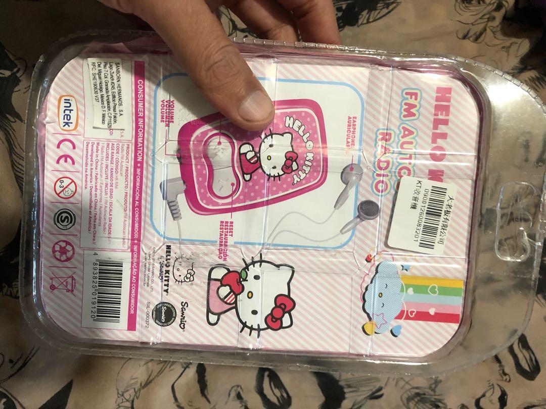 早期 KT hello kitty 廣播 fm 隨身 收音機, 耳機及錄音音訊設備, 錄音機在旋轉拍賣