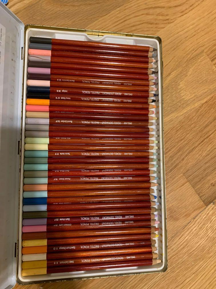 名牌 木顔色 rexel derwent UK 36 watercolour 36 pastel pencils ️ portrait set ...