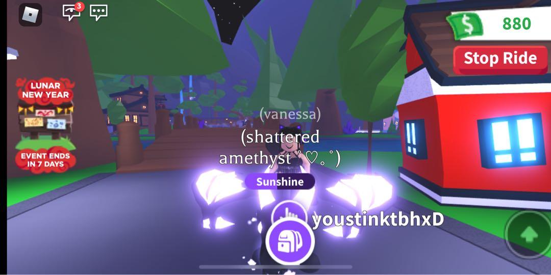 ADOPT ME Neon Fly Ride (NFR) Shadow Dragon, Video Gaming, Gaming ...