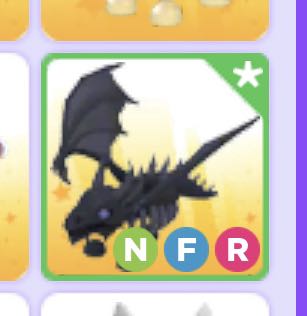 ADOPT ME Neon Fly Ride (NFR) Shadow Dragon, Video Gaming, Gaming ...