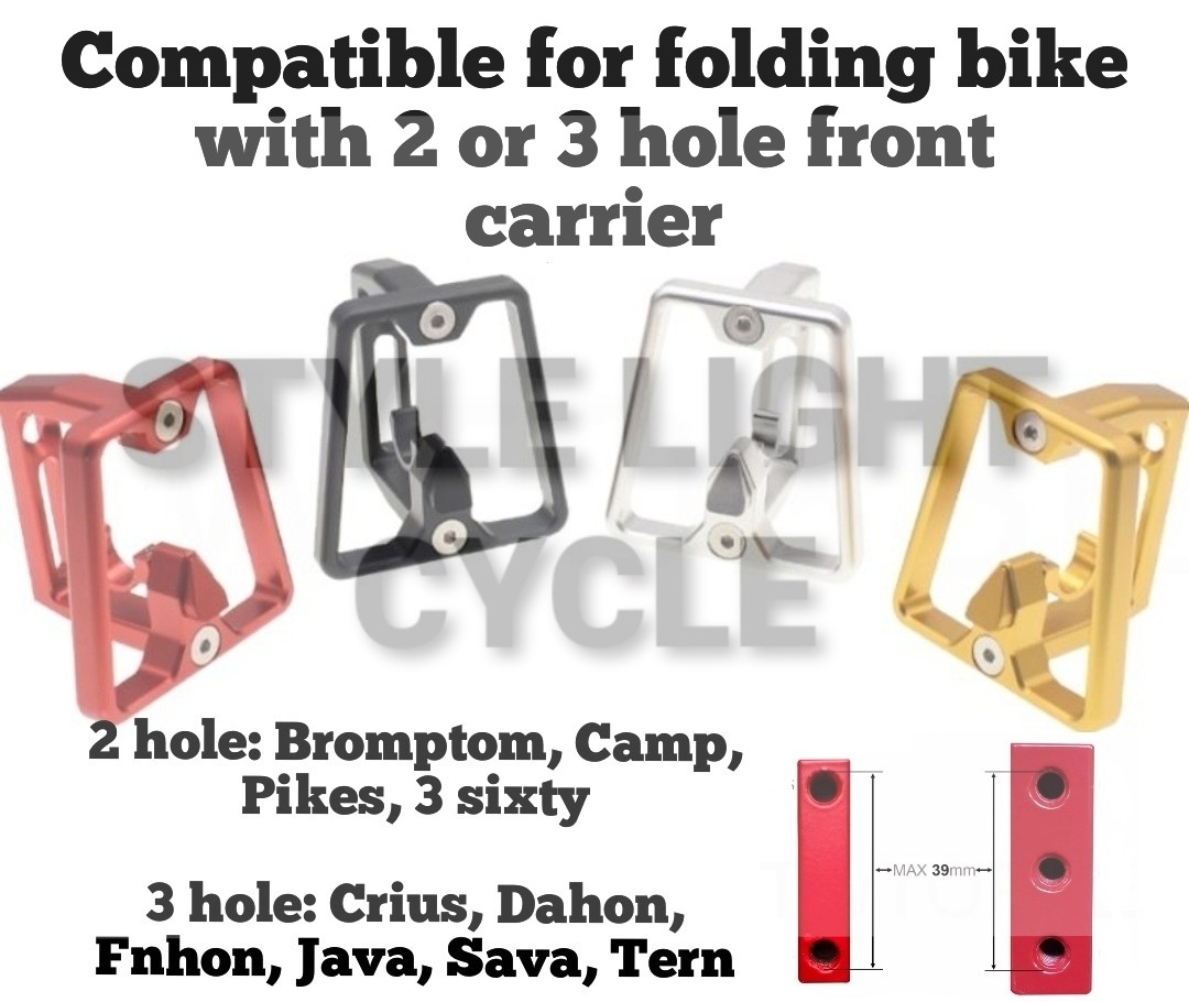 2 or 3 hole Front Block Carrier Block Folding Bike Brompton Pikes ...