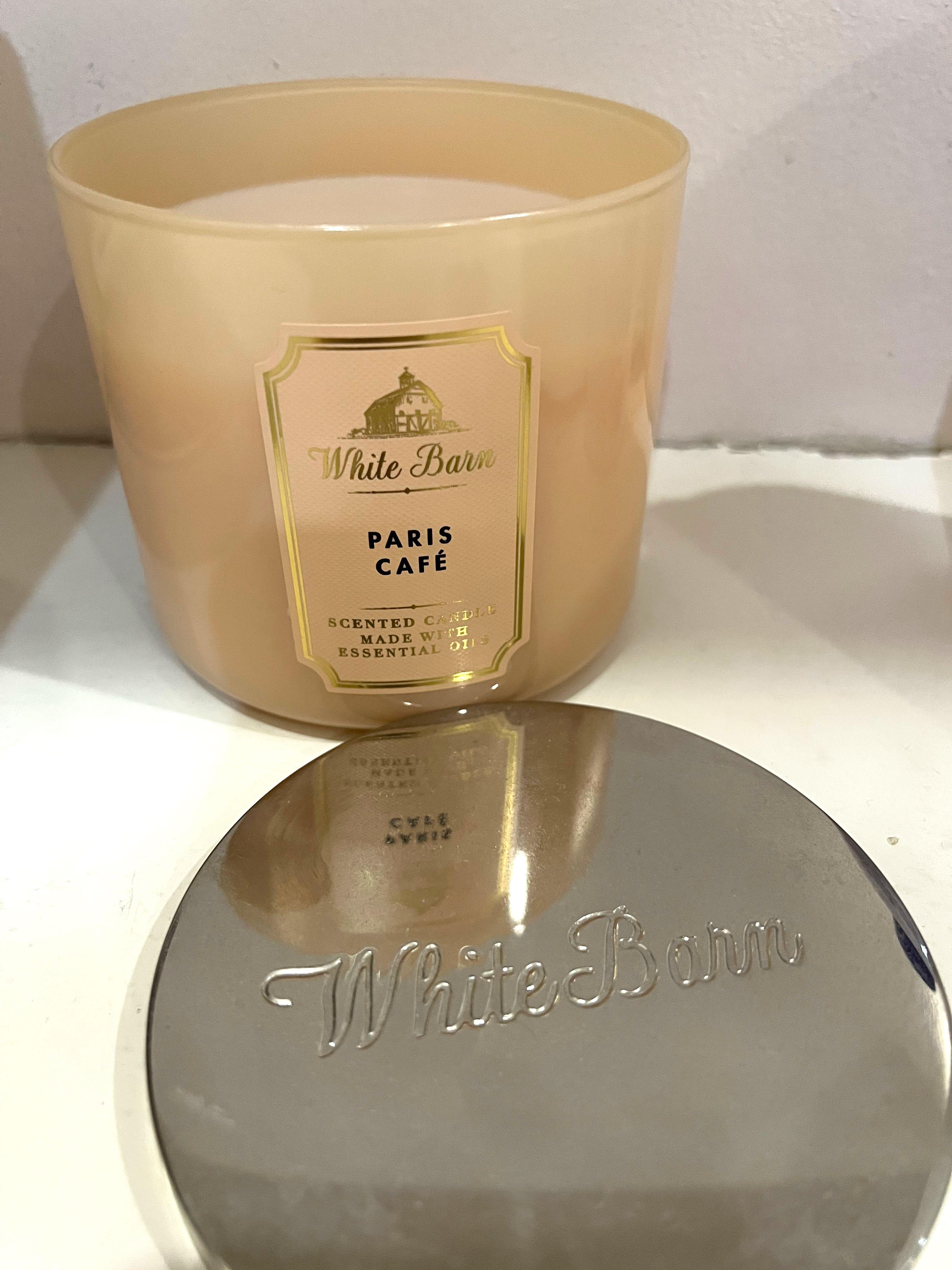 Authentic Bath and Body Works White Barn Paris Cafe 3-wick Candle ...