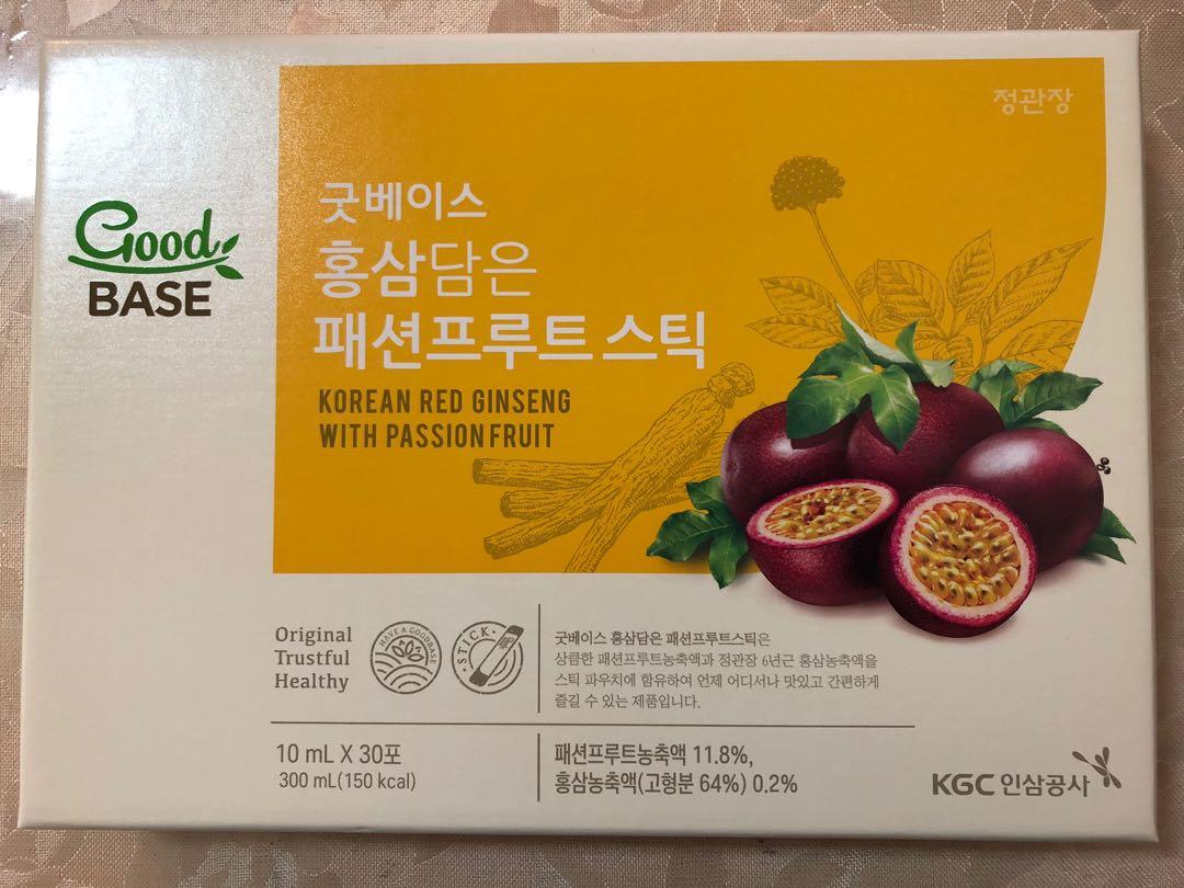 Cheong Kwan Jang Good Base Korean Red Ginseng with Passionfruit, Health ...