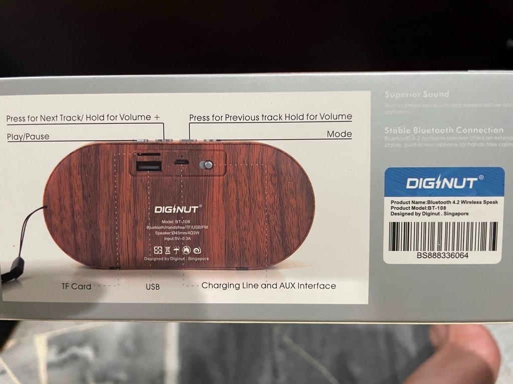 Diginut Bluetooth Wireless Speaker BT-108, Audio, Soundbars, Speakers ...