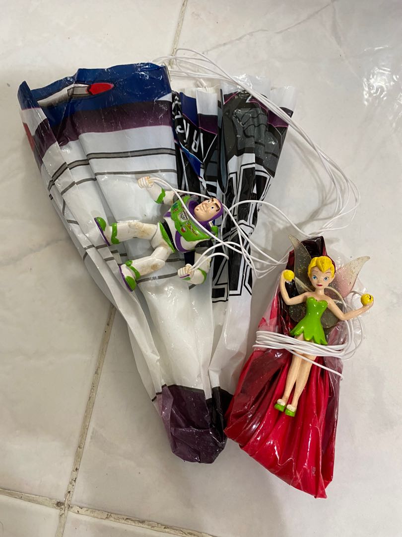 Disney figures parachute, Hobbies & Toys, Toys & Games on Carousell