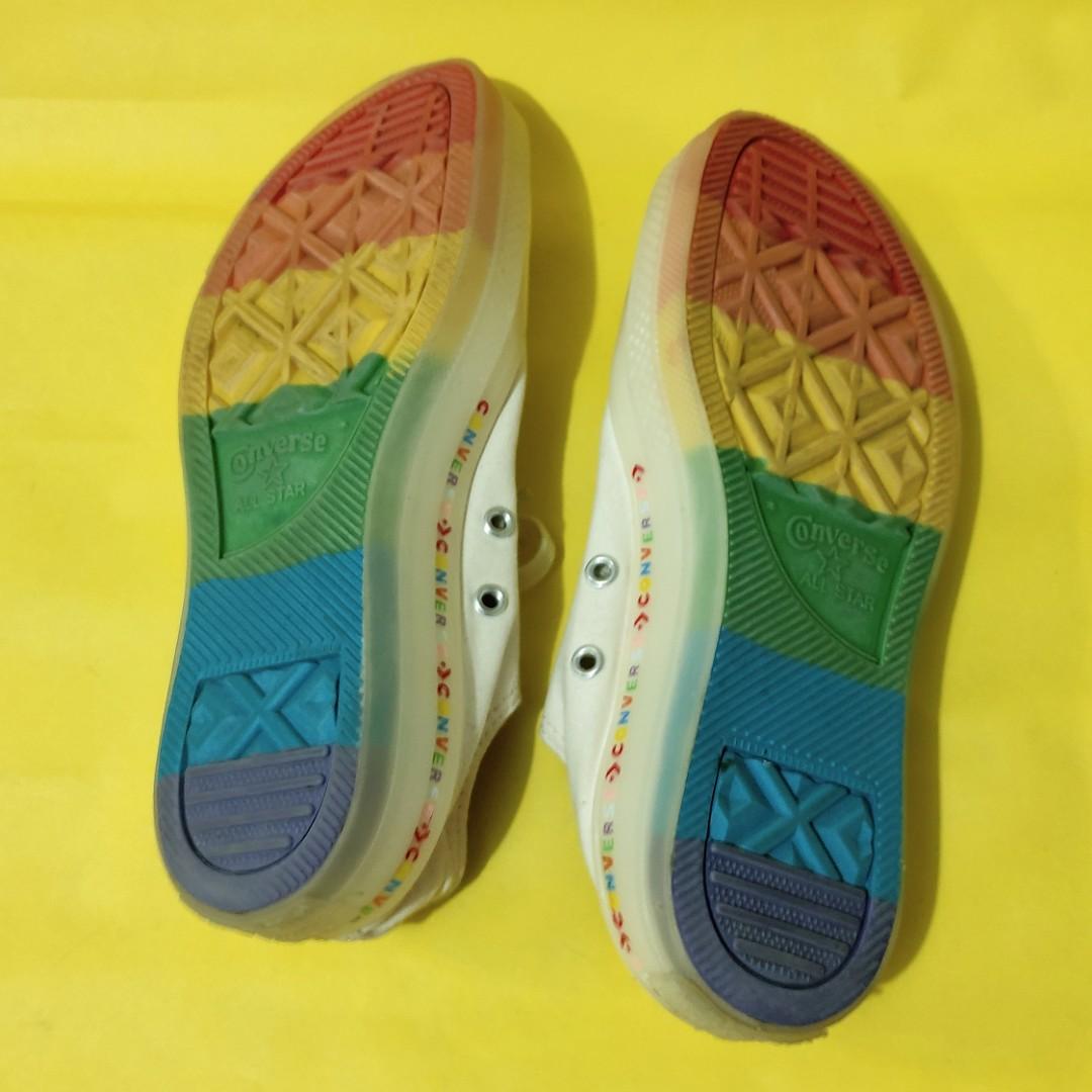 SOLD: Free SF Converse jelly rainbow white sneakers pride canvas low ...