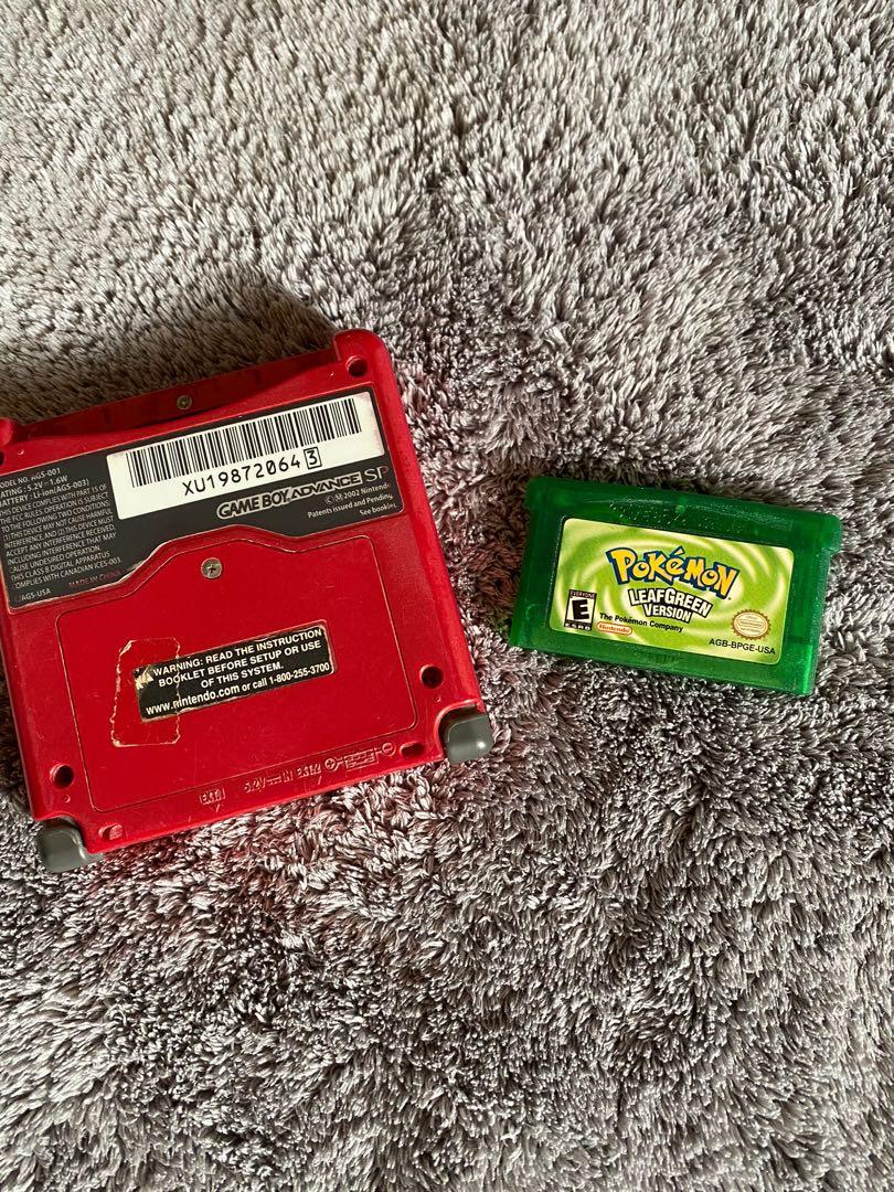 Gameboy Advance SP with pokemon leaf green cartridge, Video Gaming ...