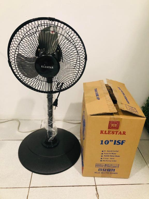 KLESTAR 10" Mini Stand Fan Metal Blade Black KSF10, Furniture & Home ...