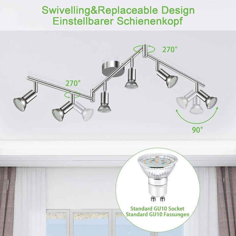 LED Ceiling Light Rotatable, Unicozin 4 Way LED Ceiling Spotlight ...
