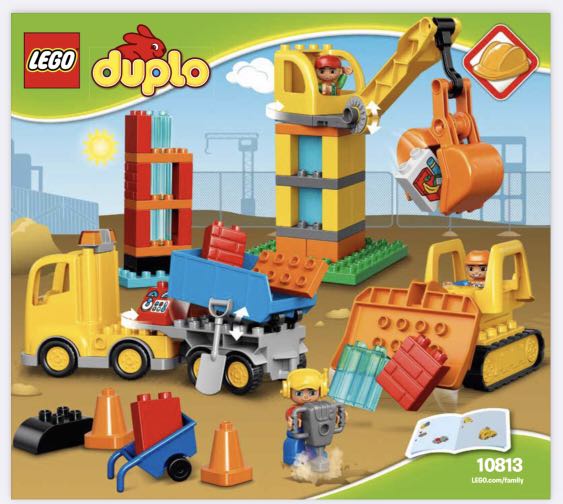 Lego Duplo Big construction set dump truck, crane & bulldozer, Babies ...