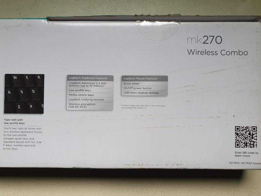Logistics mk270 wireless keyboard plus Mouse, Computers & Tech, Parts ...