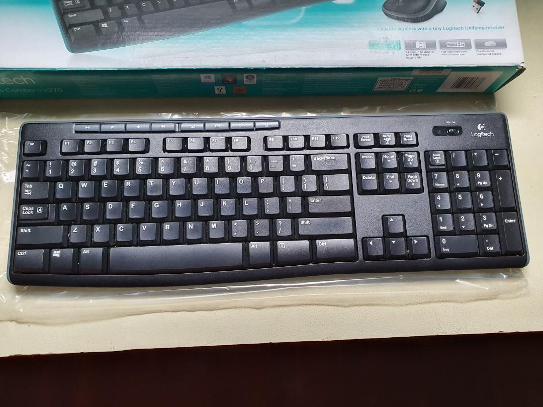 Logistics mk270 wireless keyboard plus Mouse, Computers & Tech, Parts ...