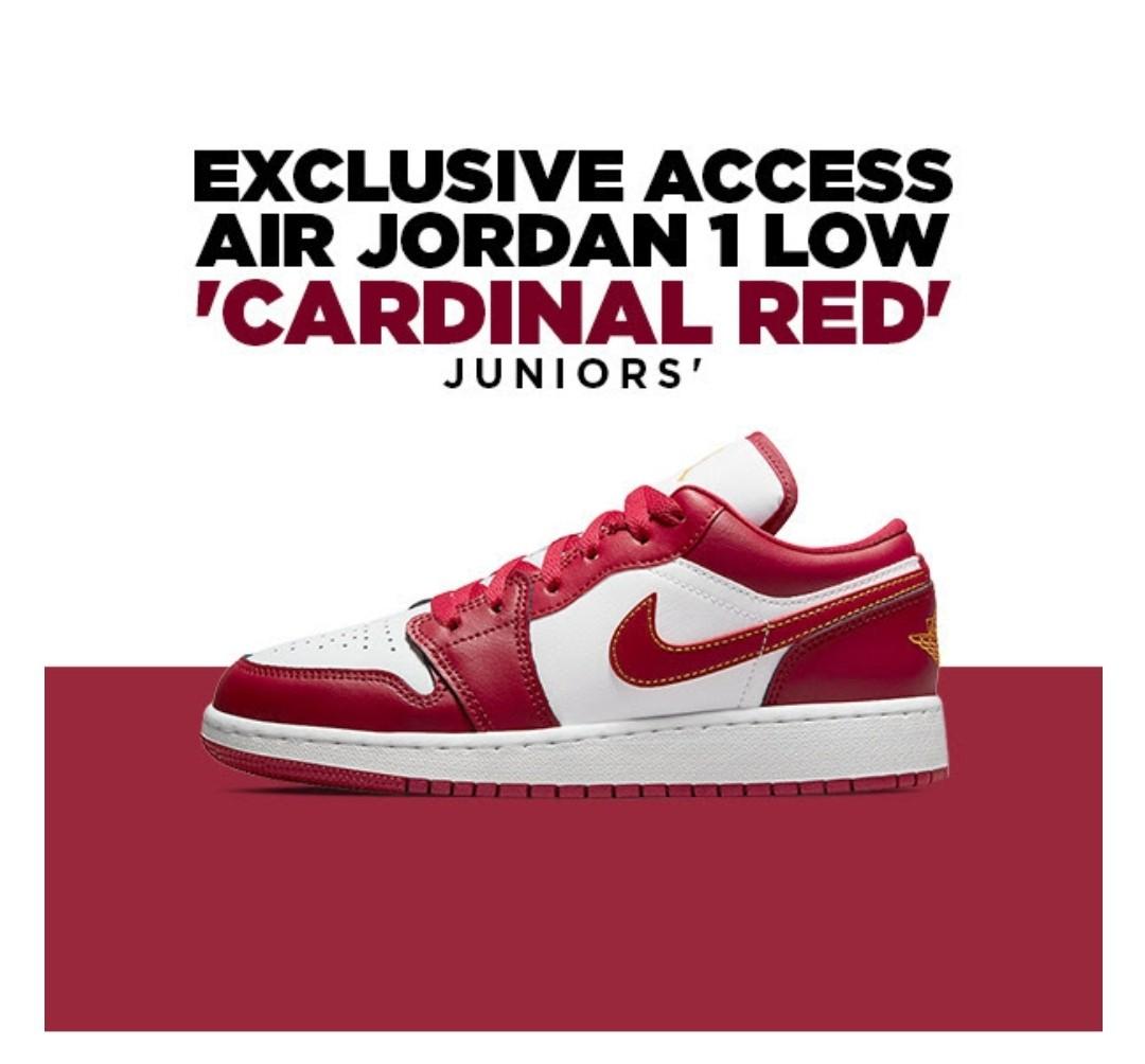 Nike Air Jordan 1 Low Cardinal Red, Women's Fashion, Footwear, Sneakers ...