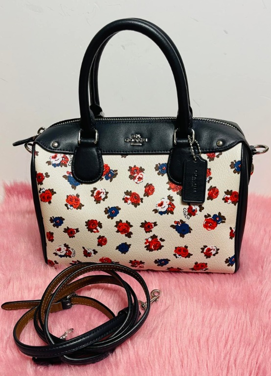 ORIGINAL Coach Tea Rose Flower Mini Bennett Crossbody Handbag, Luxury ...