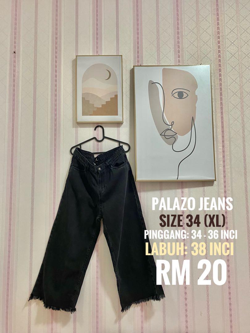 Palazo Jeans, Women's Fashion, Muslimah Fashion, Bottoms on Carousell