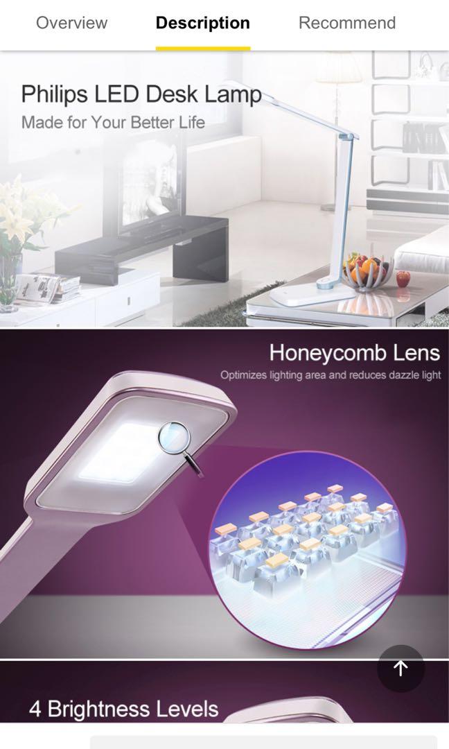 Philips LED Table Lamp - new, Furniture & Home Living, Lighting & Fans ...
