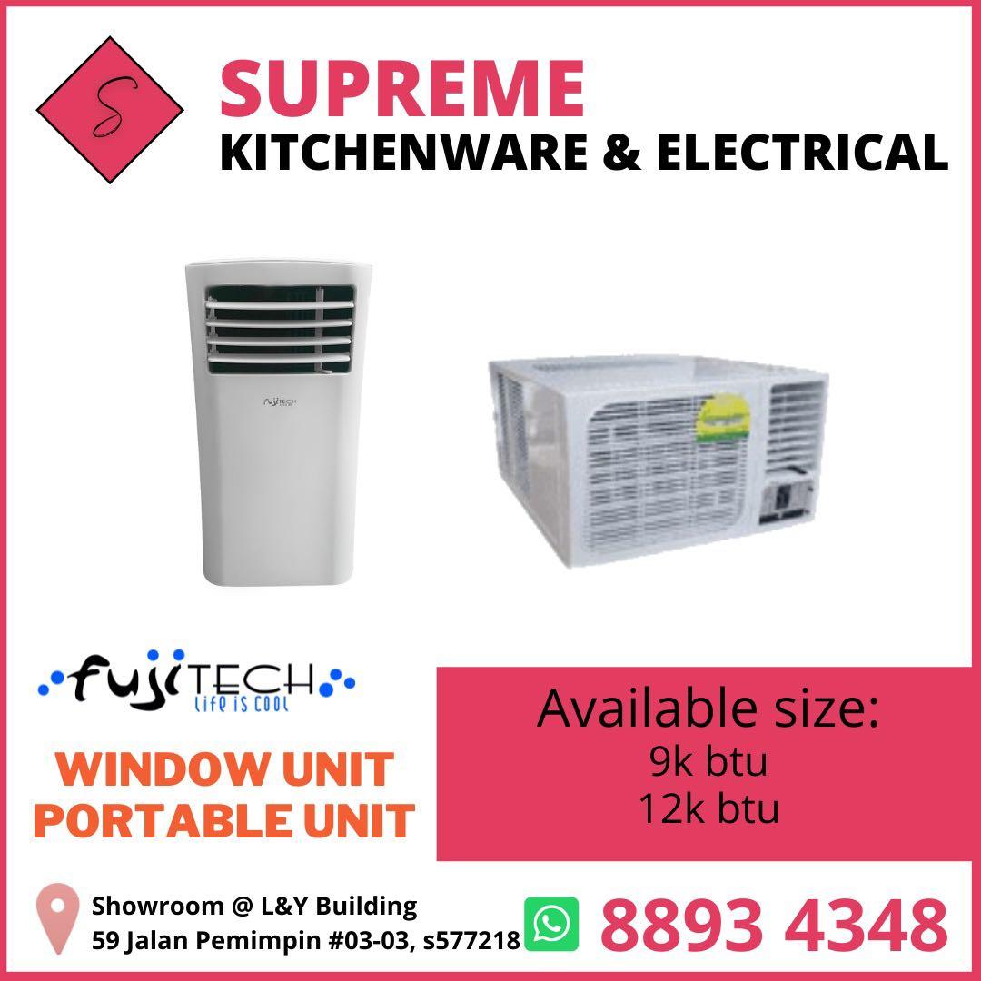Portable aircon 9k btu fujitech, TV & Home Appliances, Air Conditioners ...