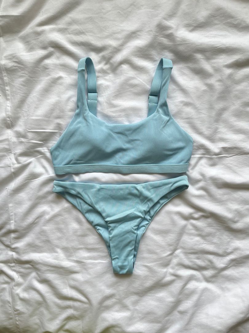 Shein Baby Blue Bikini, Women's Fashion, Swimwear, Bikinis & Swimsuits ...