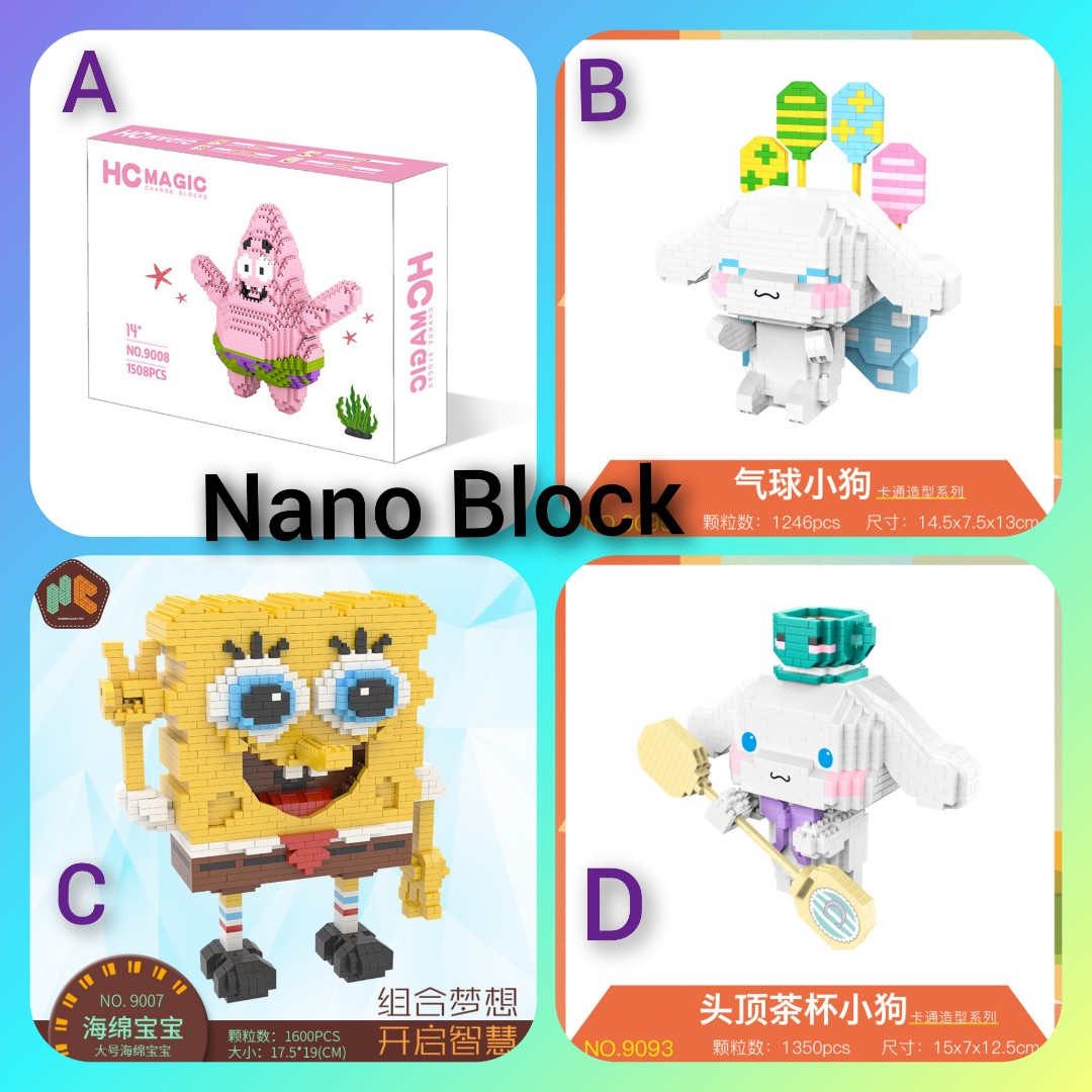 SpongeBob/Patrick/Nano Block/Anime Figure/Cartoon/JNK/HC magic/Magic ...