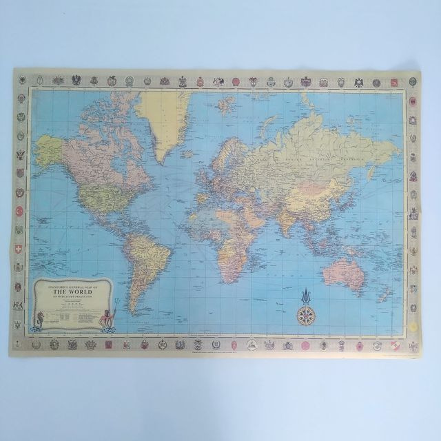 Stanford's General Map of the World on Mercator's Projection Nautical ...