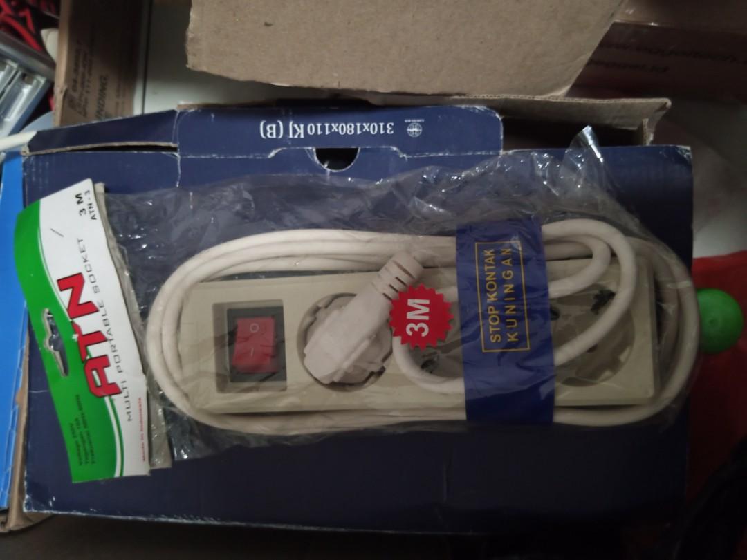 Terminal listrik 3 lubang colokan dengan stop kontak on off nyala ...