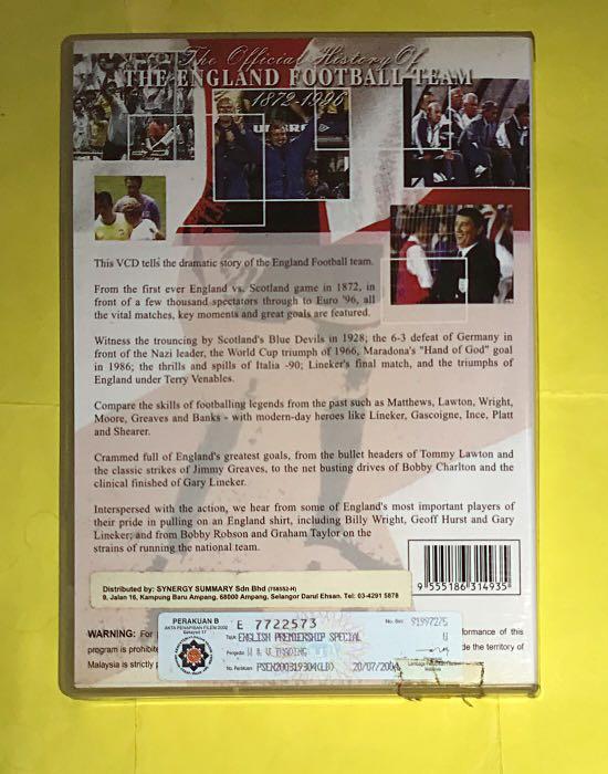 THE ENGLAND FOOTBALL TEAM VCD VIDEO CD, Hobbies & Toys, Music & Media ...