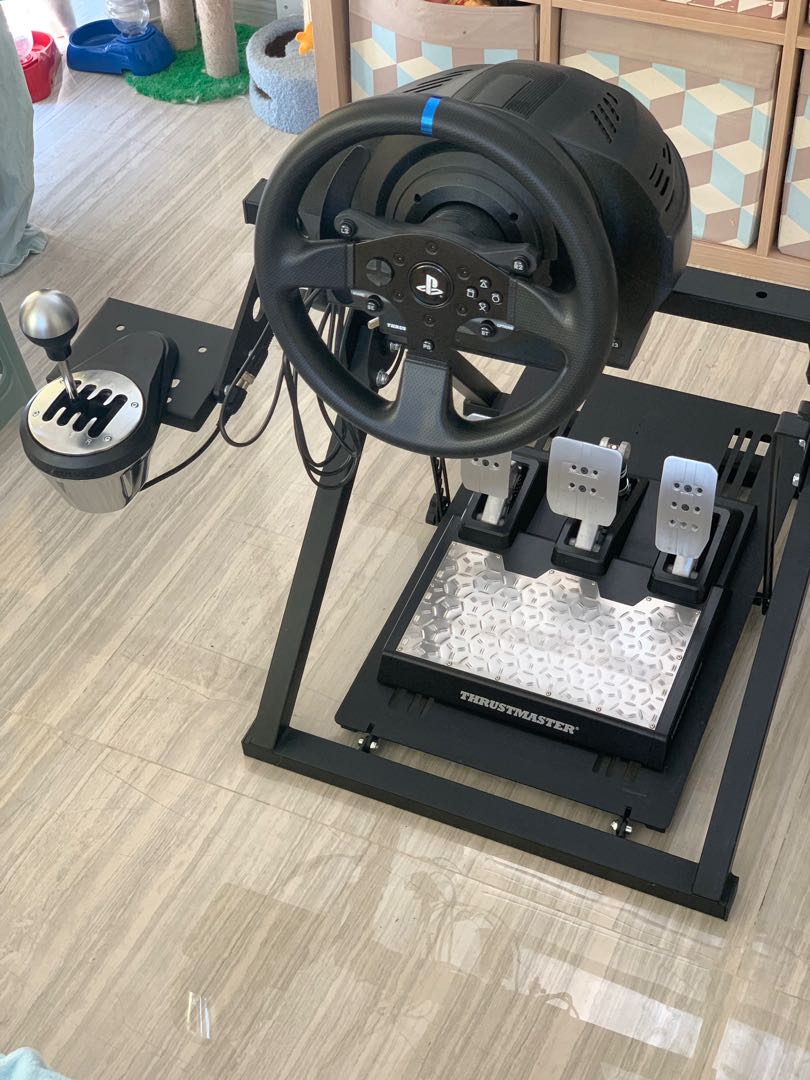 Thrustmaster T300RS + TH8A + T-LCM + X型可摺軚盤鋁架, 電子遊戲, 遊戲機配件, 手掣 - Carousell