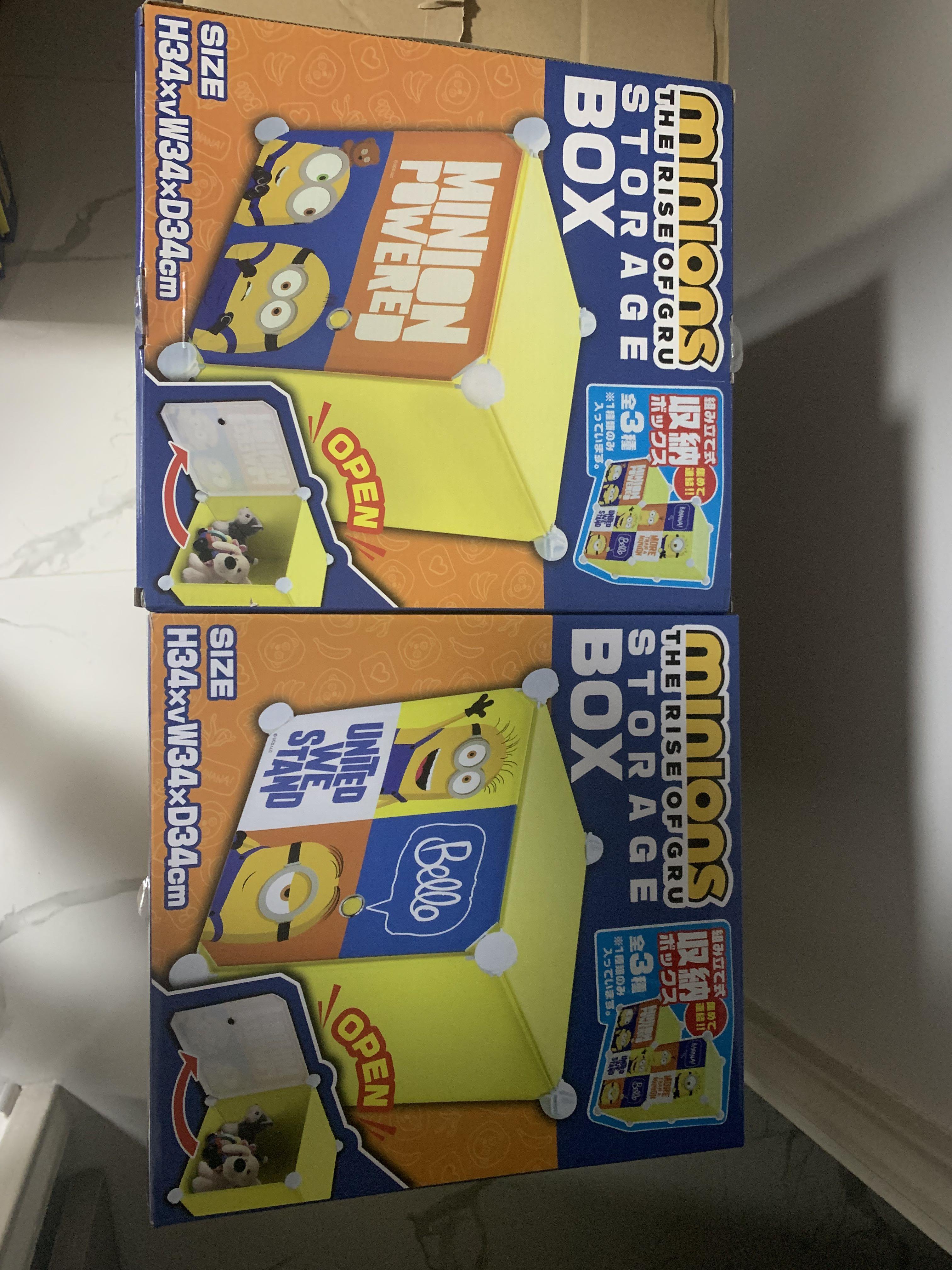 Universal Studio Despicable Me Minion Storage Box type 2 and 3, Hobbies ...