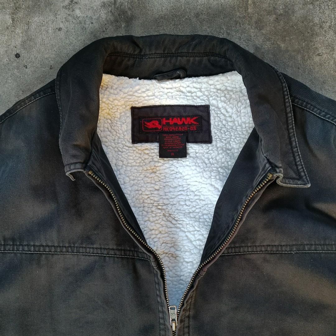Vintage Hawk Workwear Sherpa Lined Harrington Jacket, Men's Fashion ...