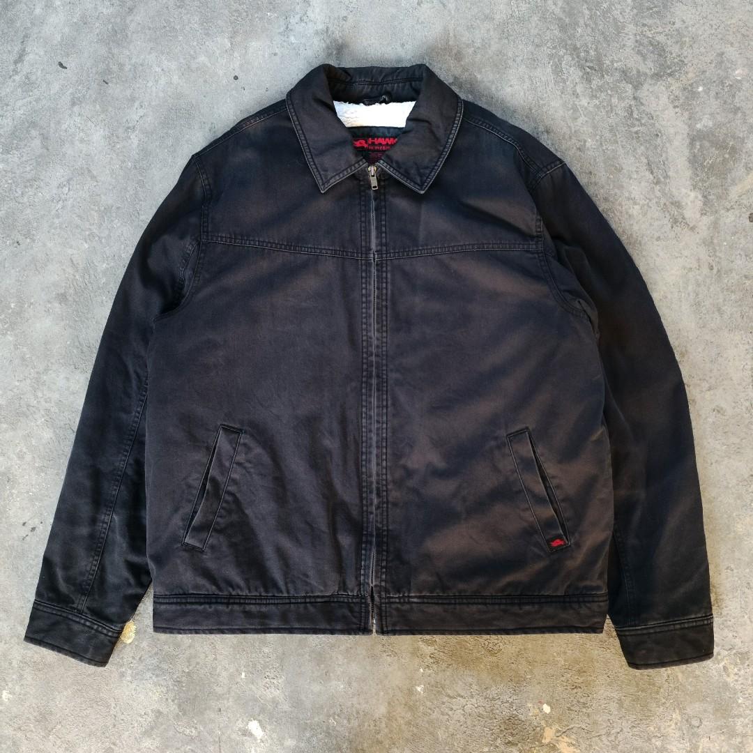 Vintage Hawk Workwear Sherpa Lined Harrington Jacket, Men's Fashion ...