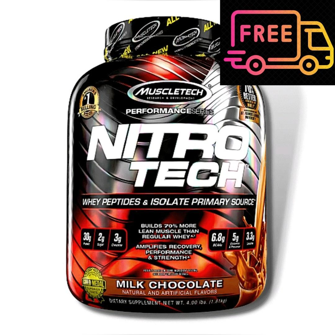 4lbs Nitro tech Nitrotech, MuscleTech Whey Protein Peptides | FREE ...