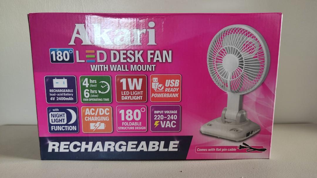 Akari LED Desk Fan, Furniture & Home Living, Lighting & Fans, Fans on ...