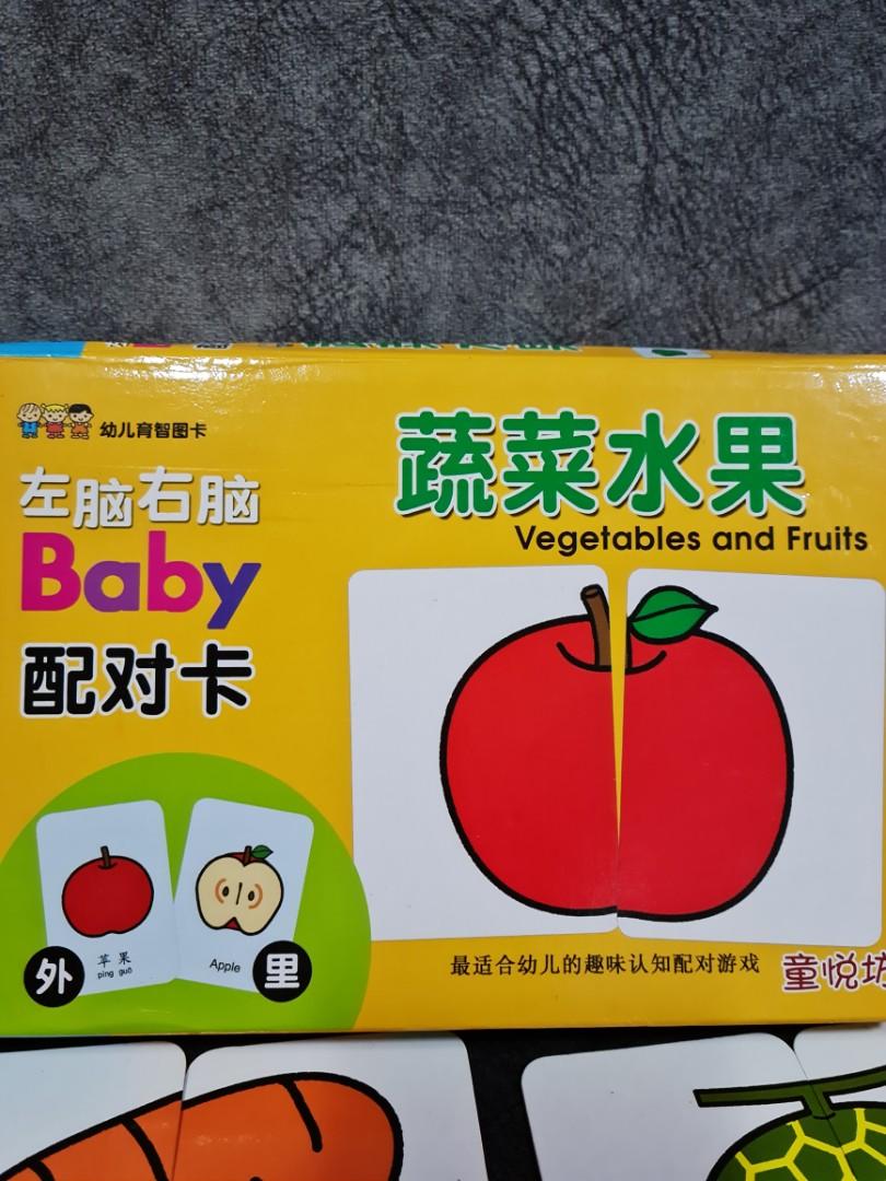 Bilingual English and Chinese flashcards / puzzle on fruits and ...