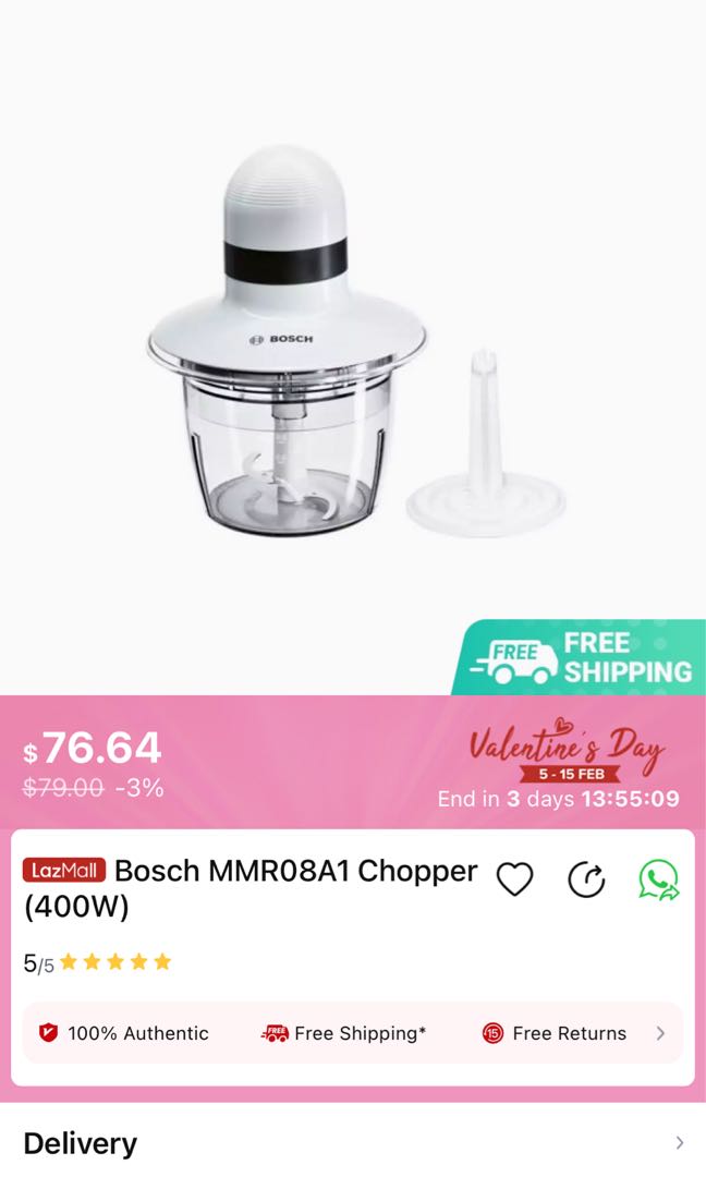 [Brand new] Bosch Chopper Food Processor, TV & Home Appliances, Kitchen ...