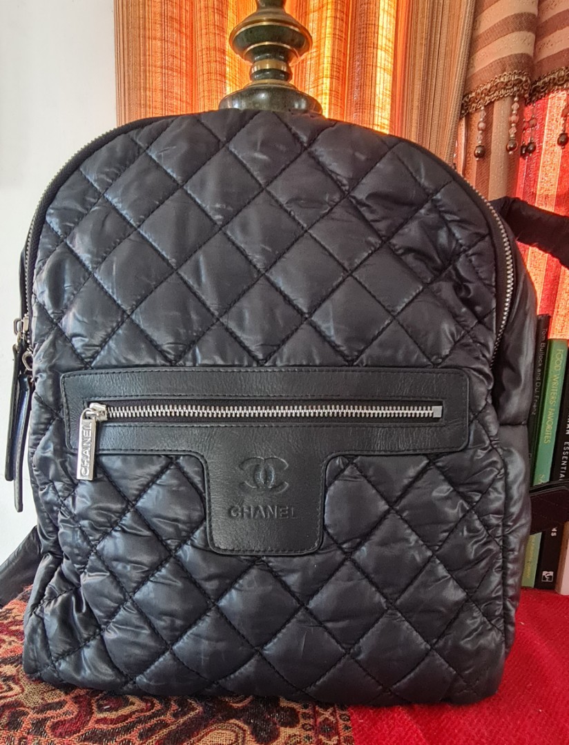 Chanel Quilted Nylon Backpack, Luxury, Bags & Wallets on Carousell