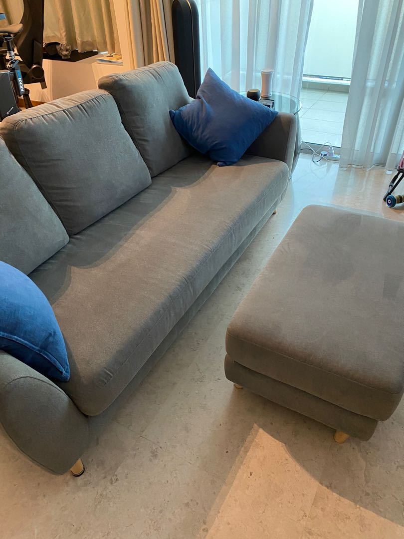 Coach / Sofa with ottoman, Furniture & Home Living, Furniture, Sofas on ...