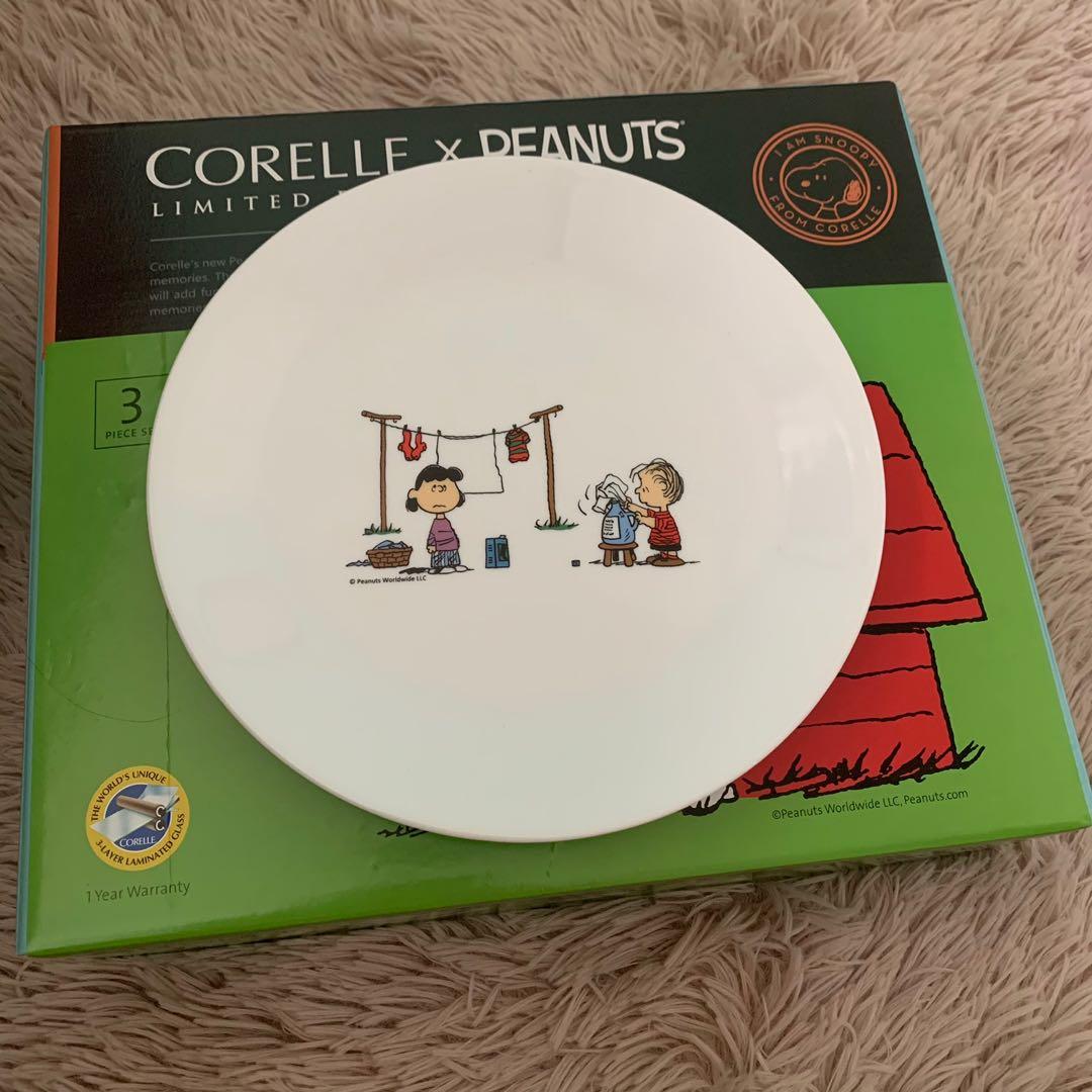 Corelle x Peanuts Set 3 pcs Limited Edition, Furniture & Home Living ...