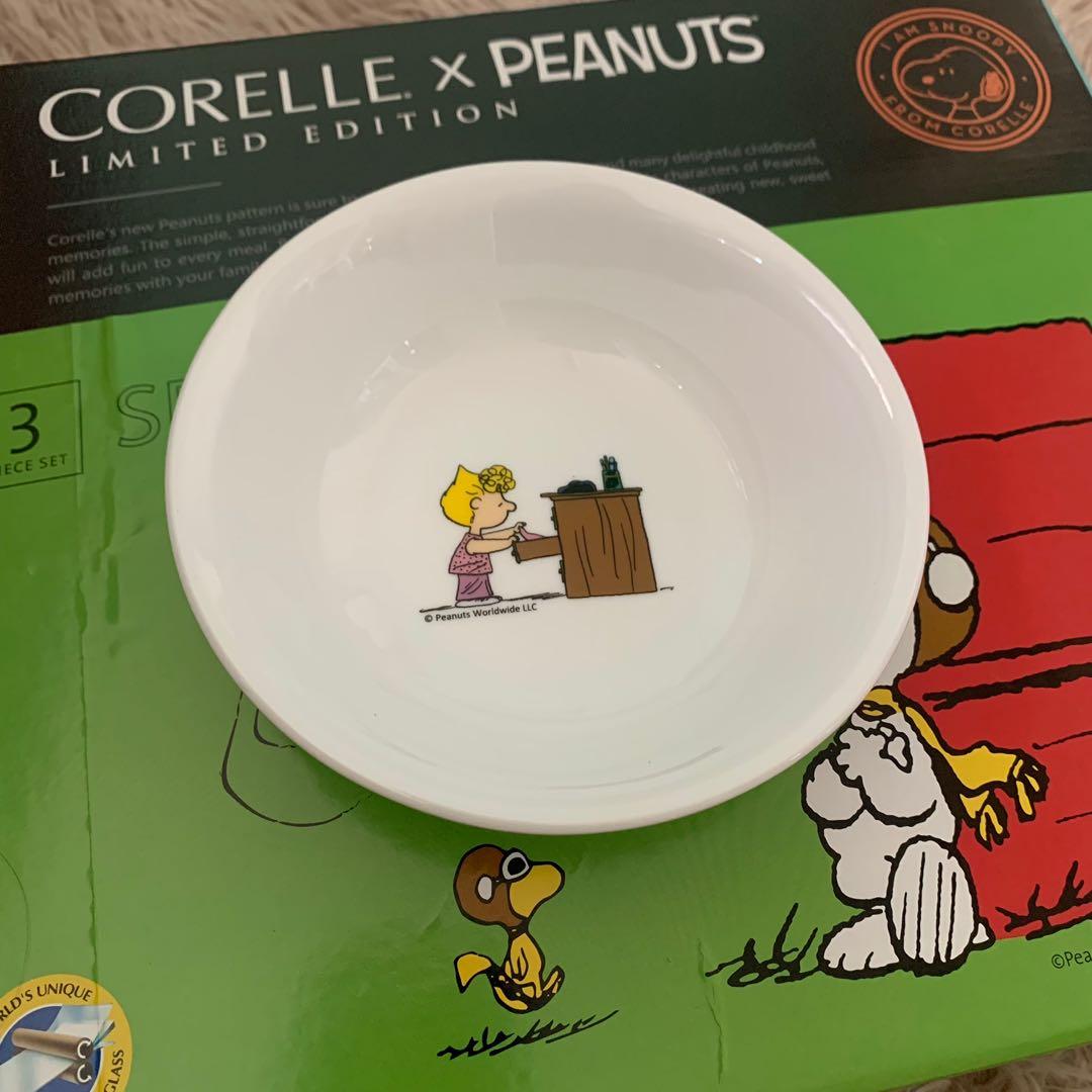 Corelle x Peanuts Set 3 pcs Limited Edition, Furniture & Home Living ...