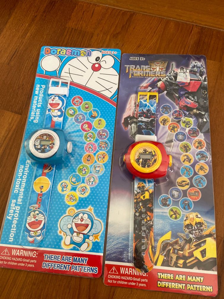 Doraemon and Transformer digital watch with image projection, Babies ...