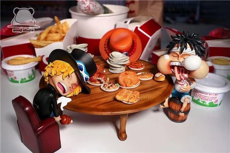 Emoji Studio GK Eating Luffy Ace Sabo, Hobbies & Toys, Toys & Games on ...