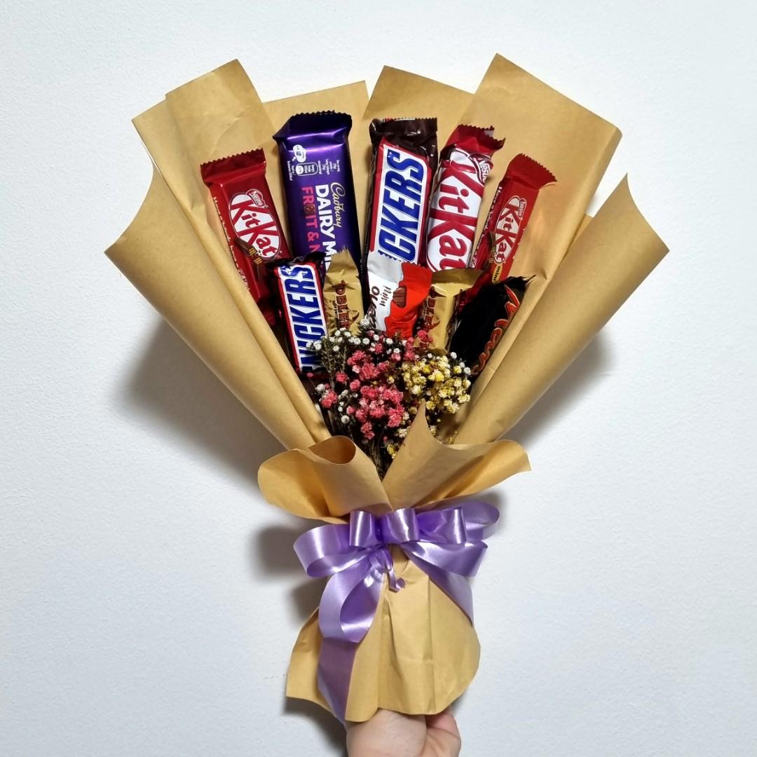 Flower / Chocolate Snacks Bouquet, Hobbies & Toys, Stationery & Craft ...